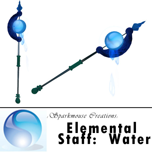 Second Life Marketplace - Elemental Staff (Water) :Sparkmouse Creations: