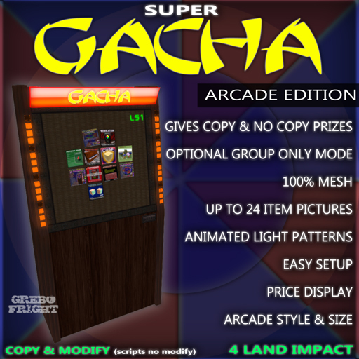 Second Life Marketplace - Mesh Super Gacha Arcade Edition with Group ...