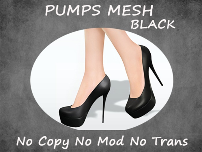 Second Life Marketplace - "n'Click Style" Pumps Mesh Black