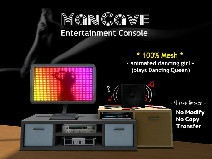 Second Life Marketplace - Man Cave Entertainment Console - Dancing ...