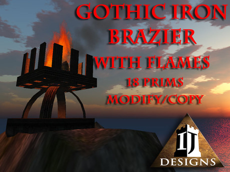 Second Life Marketplace - LIGHTING: IJD GOTHIC IRON BRAZIER