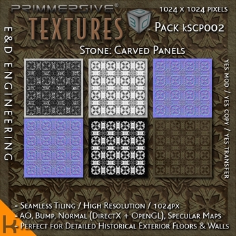 Second Life Marketplace - [kSCP002] 1024px Carved Stone Textures with ...