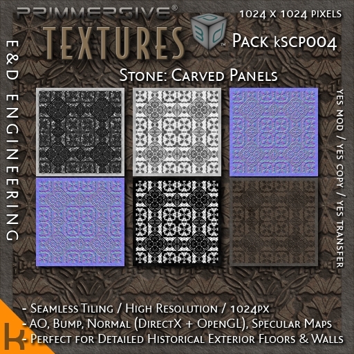 Second Life Marketplace - [kSCP004] 1024px Carved Stone Textures with ...