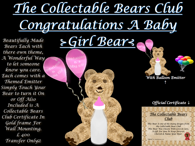 Second Life Marketplace - The Collectable Bear Company *Congratulations ...
